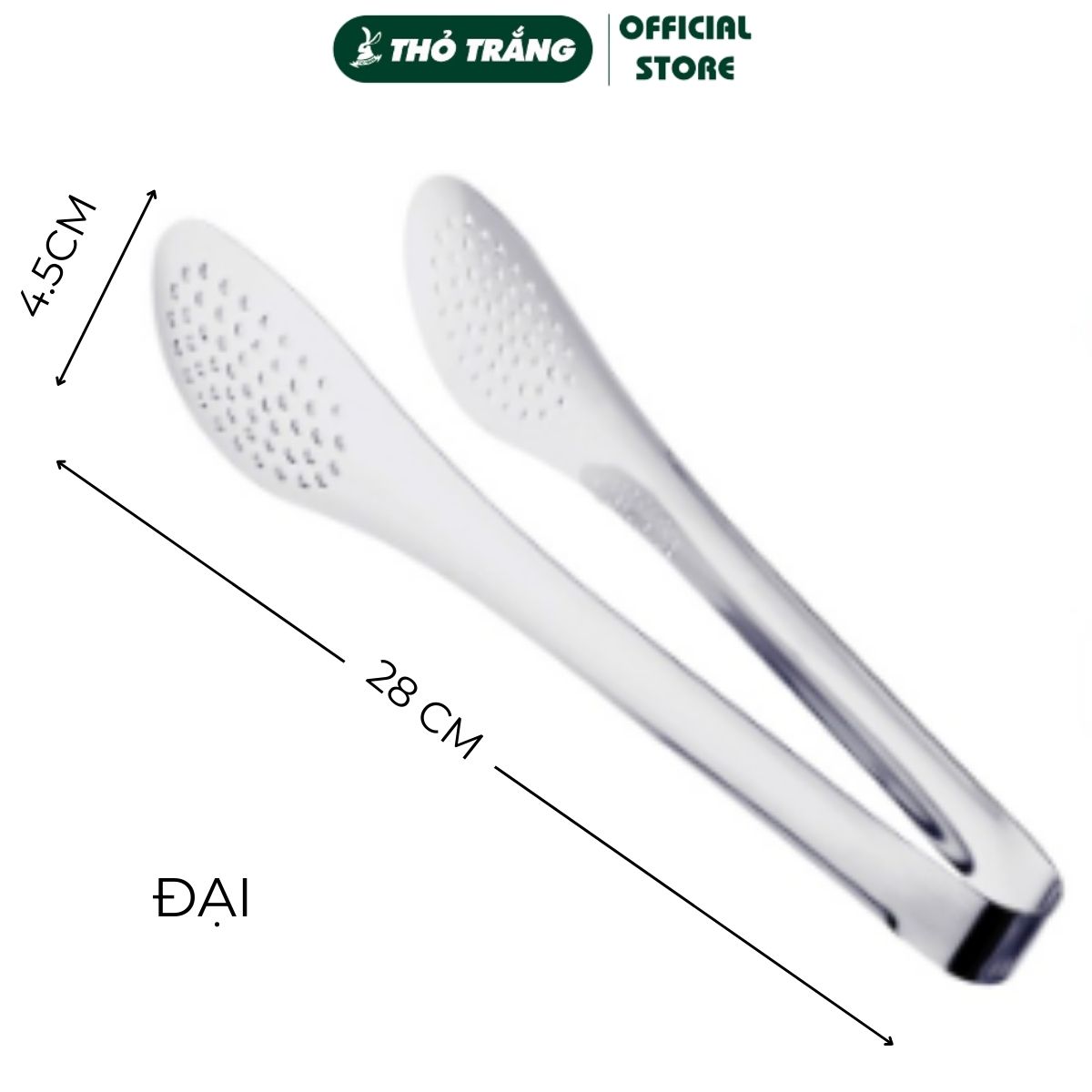 Kẹp Gắp Thức Ăn Đầu Tròn Chất Liệu Inox Bền Bỉ