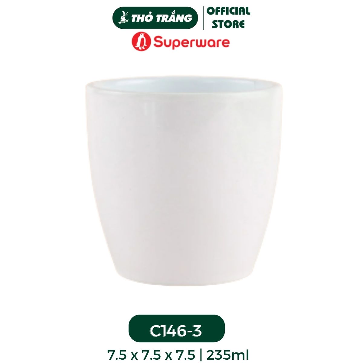 Ly Bầu Thấp C146 Dung Tích 235ml Nhựa Melamine Thương Hiệu Superware